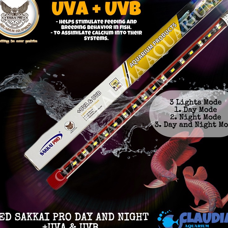 Jual PENAWARAN TERBAIK Lampu Celup LED rium SAKKAI PRO T4 DAY AND NIGHT UVA UVB 2 3 4 5 6 8 1 cm ...