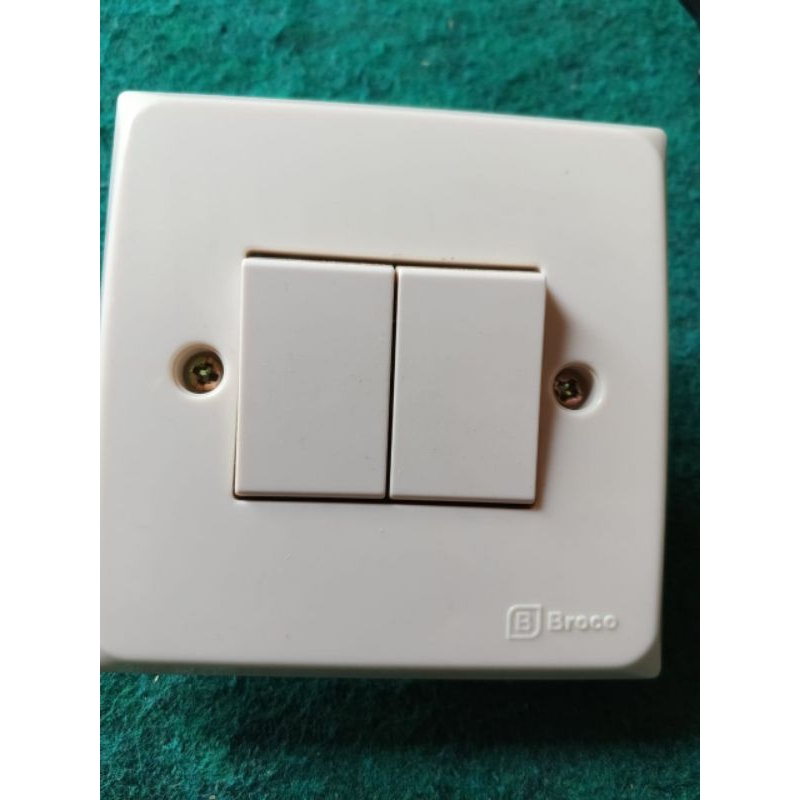 Jual saklar broco,saklar tanam dinding, double switch . | Shopee Indonesia