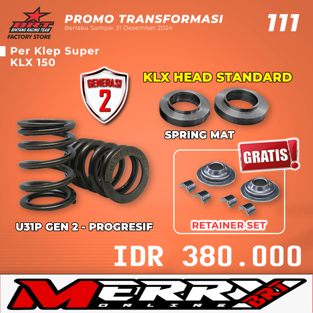 Jual Spring Valve BRT Per Klep + Retainer atas dan Retainer bawah KLX 150 D-Tracker BF | Shopee ...