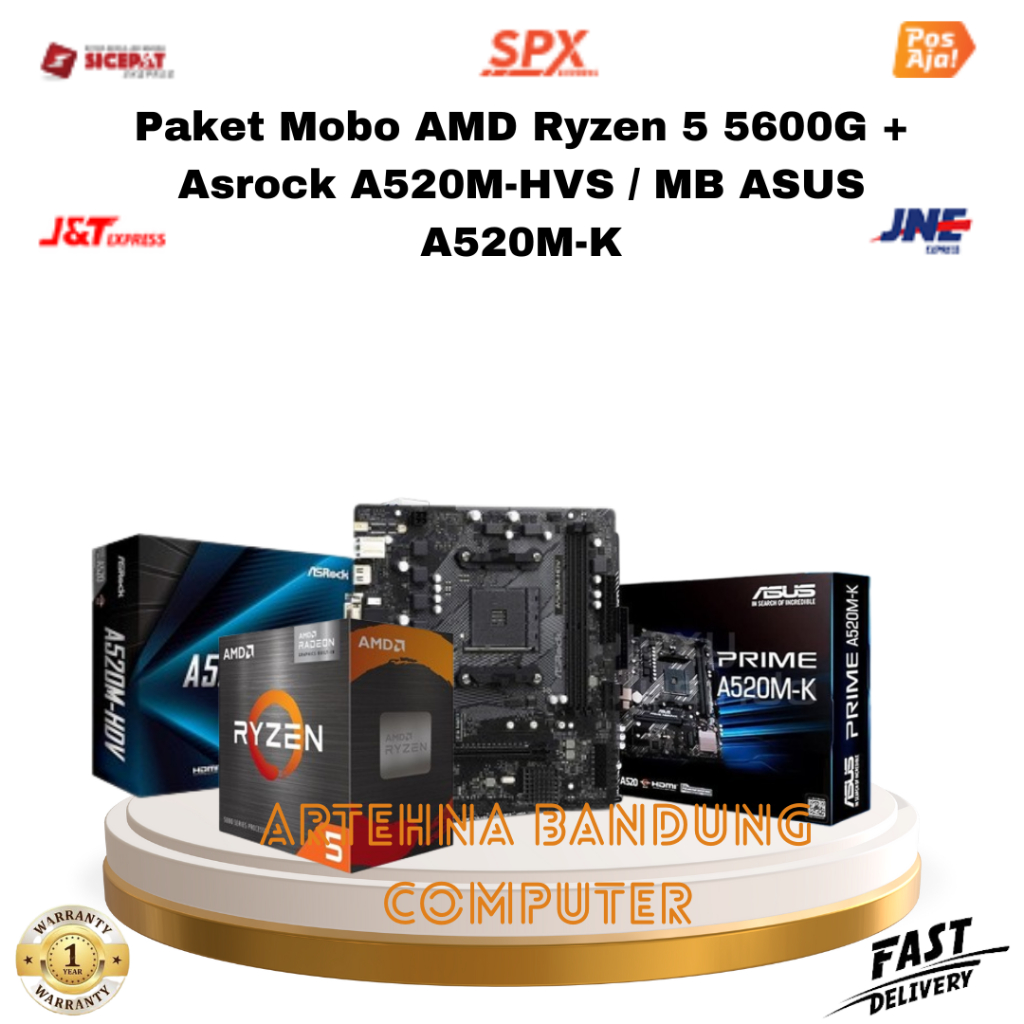 Jual Paket Mobo AMD Ryzen 5 5600GT + Asrock A520M-HVS / MB ASUS A520M-K | Shopee Indonesia