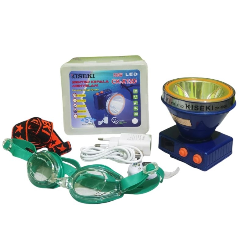 Jual Senter Kepala Menyelam KISEKI 250W CK-X12D Menyelam hingga 15Meter Original 100 % ll Senter ...