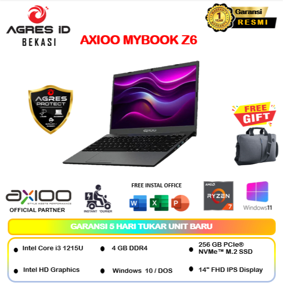 Jual Axioo Mybook Z6 i3 1215 4GB 256GB Windows 10 14 Inch Ful HD IPS | Shopee Indonesia