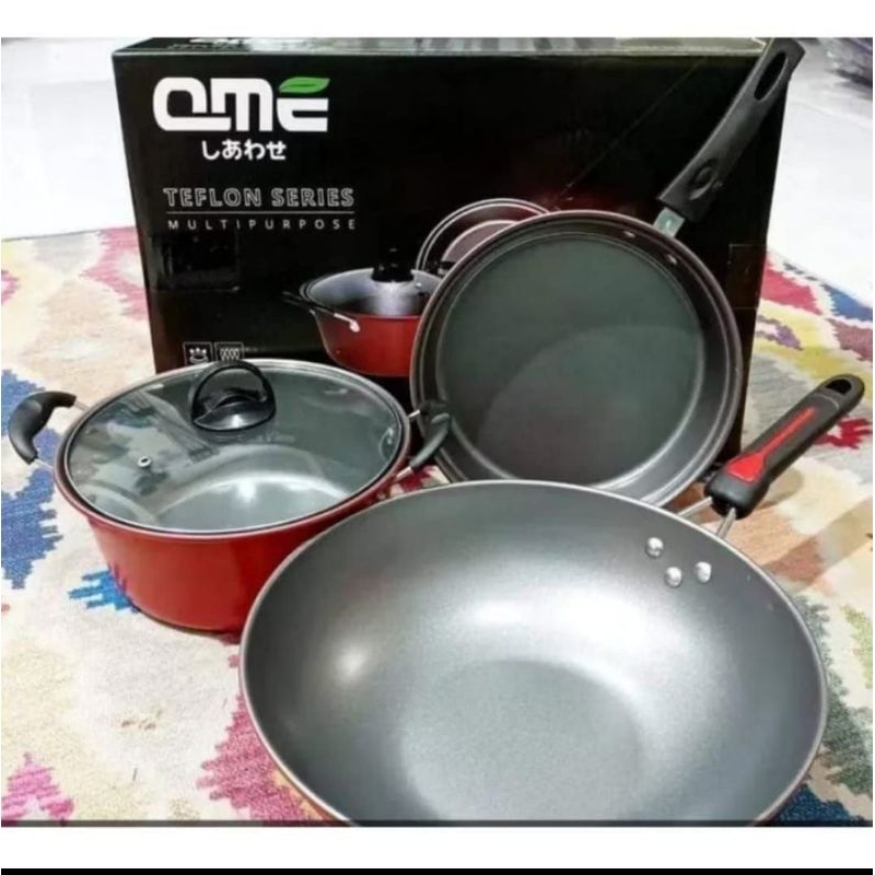 Jual Panci set Teflon QME anti lengket 3 in 1nKEUNGGULAN PRODUK: - TERDAPAT 3 JENIS PANCI DALAM ...