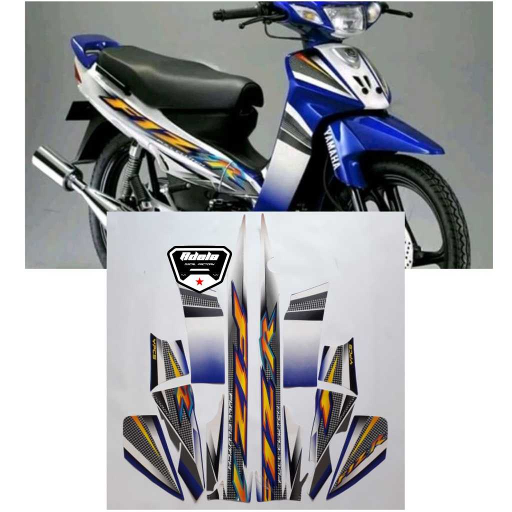 Jual Stiker Striping Lis Body Motor Yamaha F1ZR 2004 Putih-Biru Standar ...