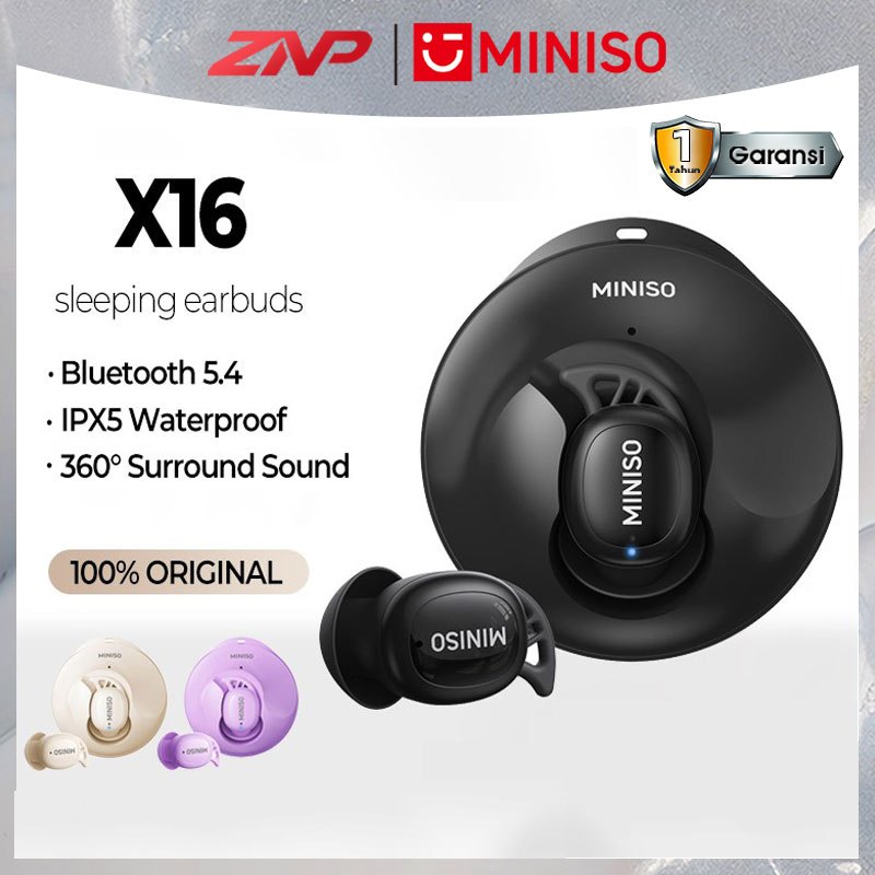 Jual ZNP X MINISO X16 Headset Tidur Bluetooth V5.4 Wireless Mini Tak ...