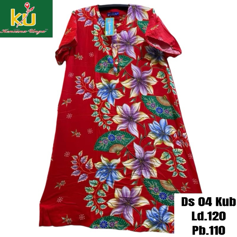 Jual Daster Batik Kencana Ungu 04 Asli Label Biru Lengan Pendek Busui ...