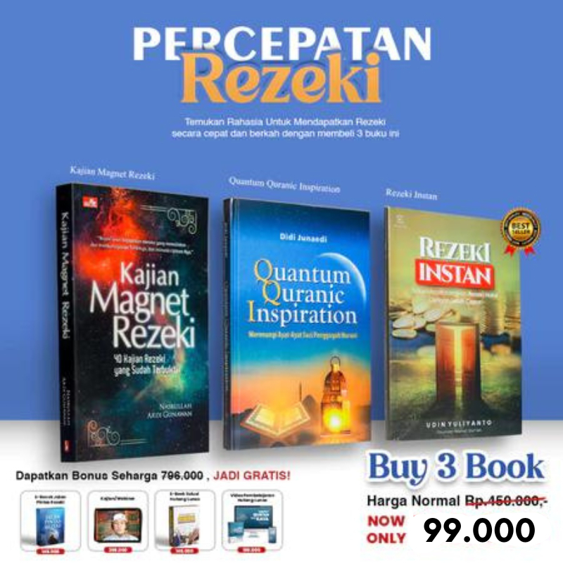 Jual PROMO Paket 3 Buku Kajian Magnet Rezeki | Quantum Quranic Inspiration | Rezeki Instan ...