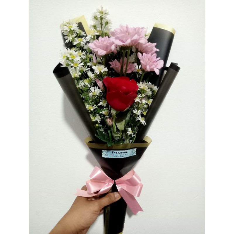 Jual Buket bunga mawar single asli segar CIMAHI BDG PADALARANG | Shopee ...