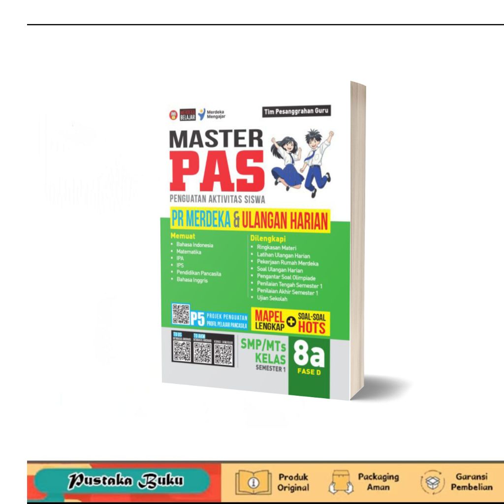 Jual Buku Master PAS PR dan Latihan Soal Ulangan Harian SMP/MTs Kelas 8 ...