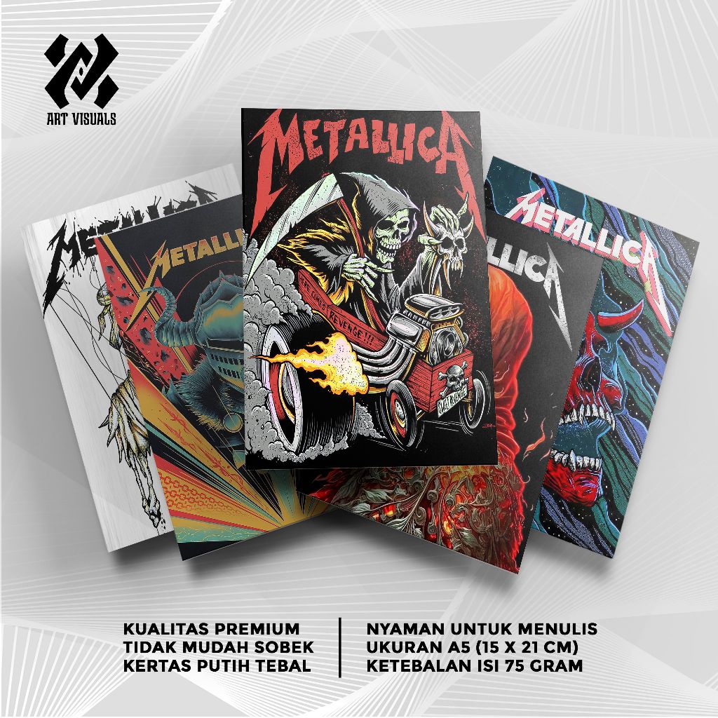 Jual Buku Tulis Custom Tema Band Metallica Terlengkap Termurah Model ...