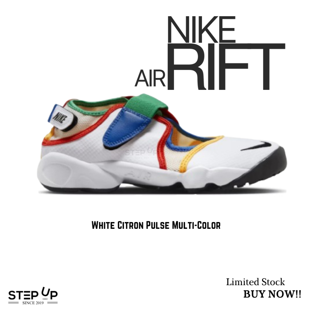 Jual Sneakers Nike Air Rift Breathe White Citron Pulse Multi-Color 100% ...