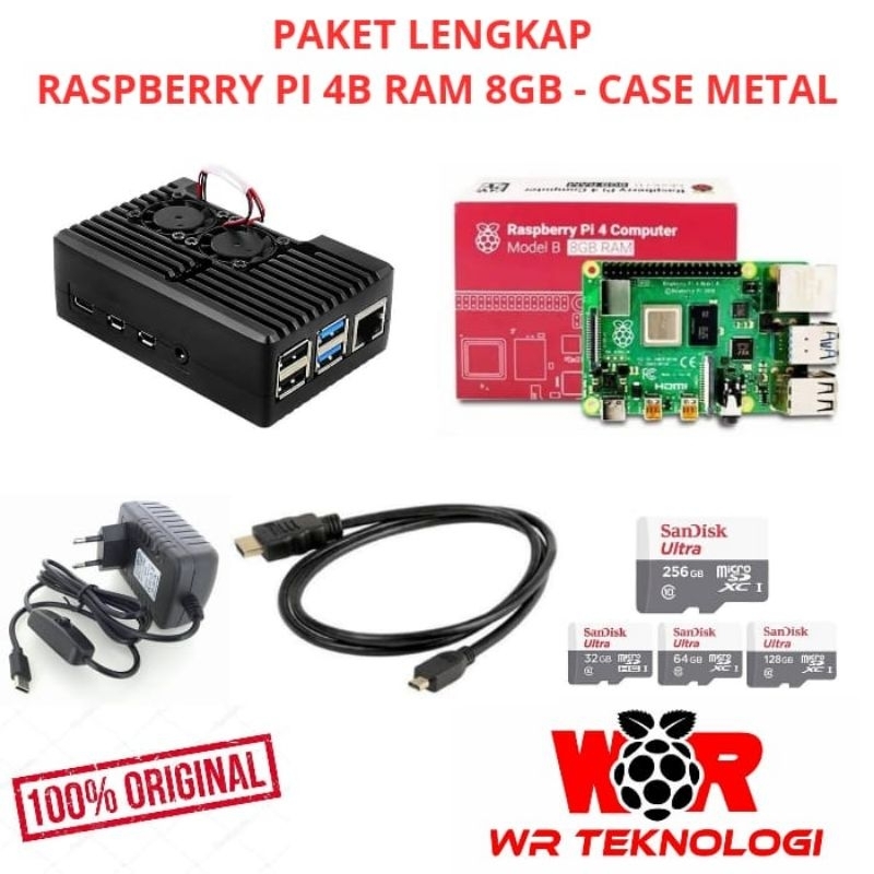 Jual Raspberry Pi 4 Ram 8GB Paket Siap Pakai Case Metal | Shopee Indonesia