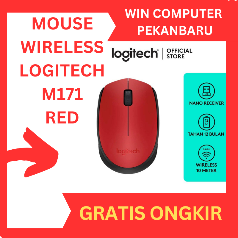 Jual Logitech M171 Mouse Wireless untuk Windows, Mac, ChromeOS - Red ...