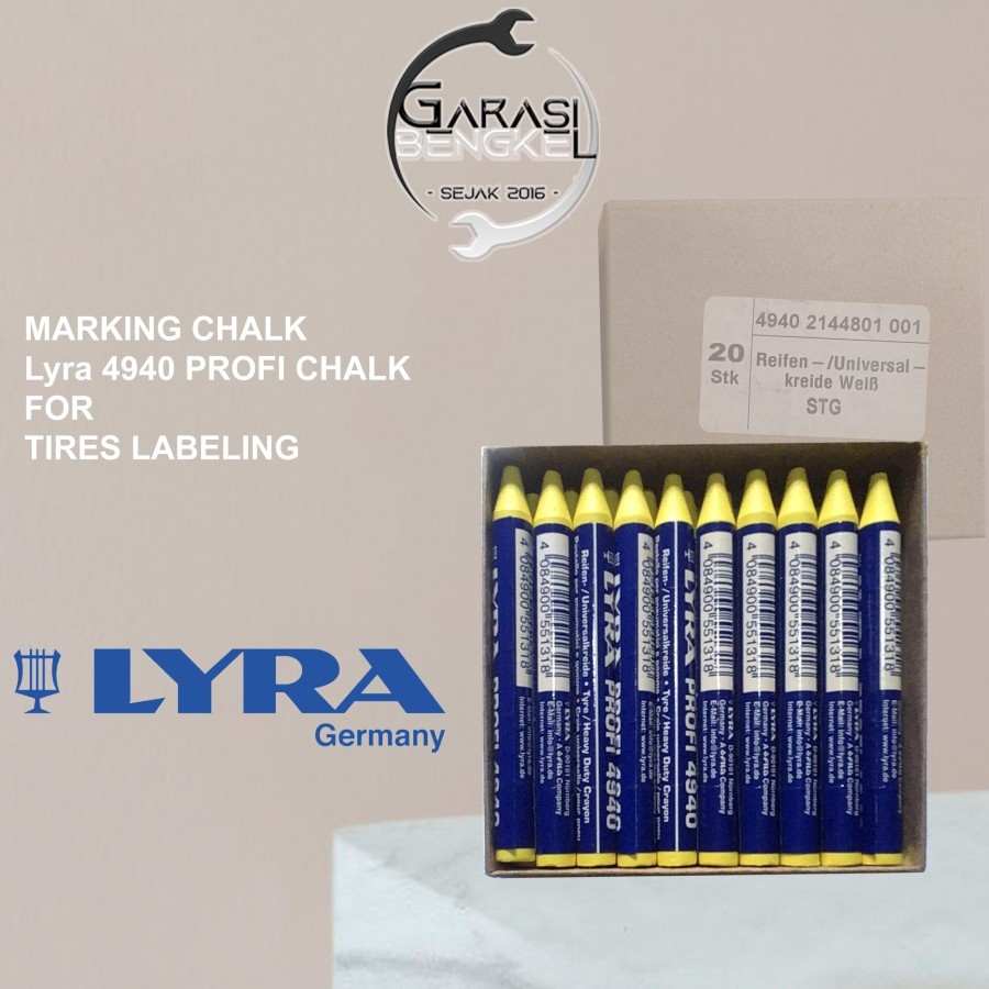 Jual Marking Chalk For Labeling Tire 20pcs - Kapur Ban Lyra 4940 Kuning | Shopee Indonesia
