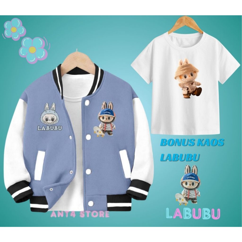 Jual JAKET BASEBALL LABUBU / JAKET ANAK LAKI LAKI PEREMPUAN BONUS KAOS ...