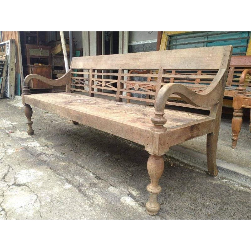 Jual kursi risban antik Vintage kuno kayu jati bangku teras bale bale ...