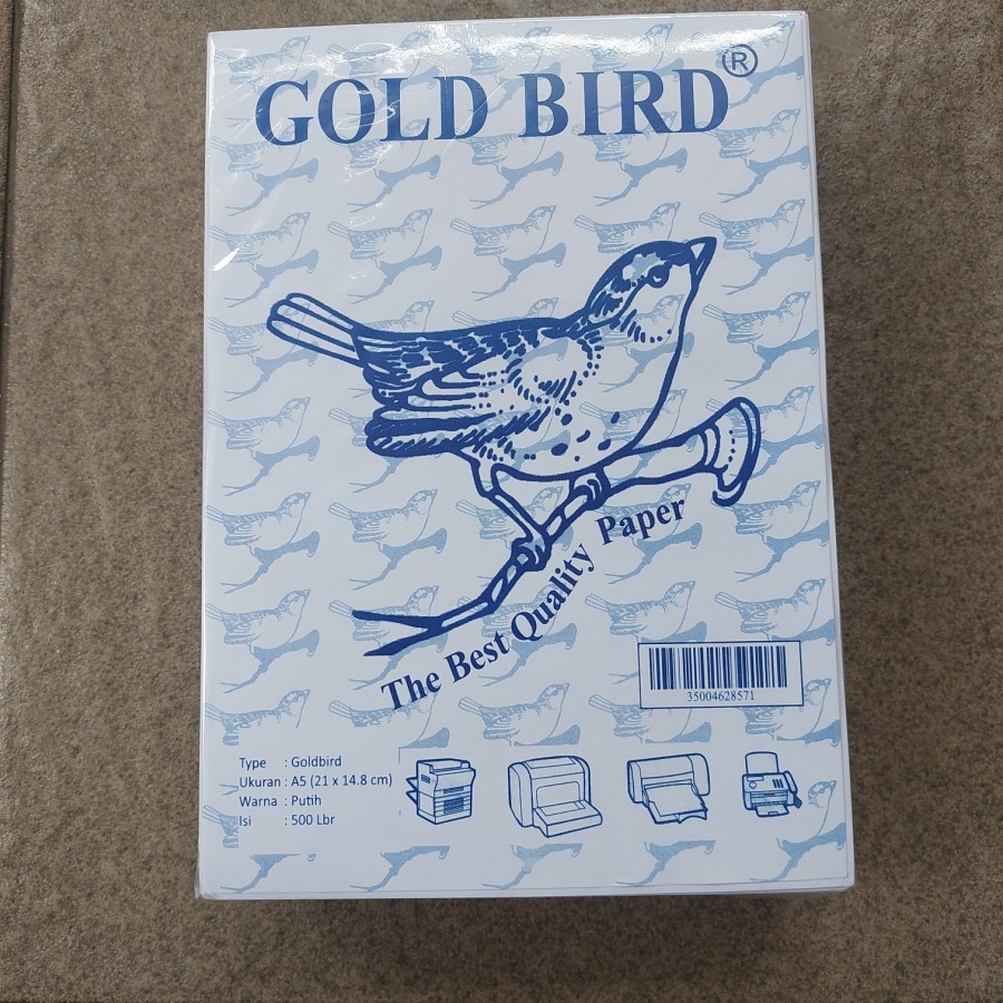 Jual Gold Bird Kertas Putih A5 Isi 500 Lembar (1 RIM) / Kertas HVS A5 ...