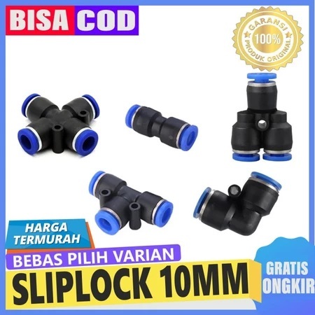 Jual Fitting PNEUMATIC Slip Lock Polyurethan Hose Air Connector Tee ...