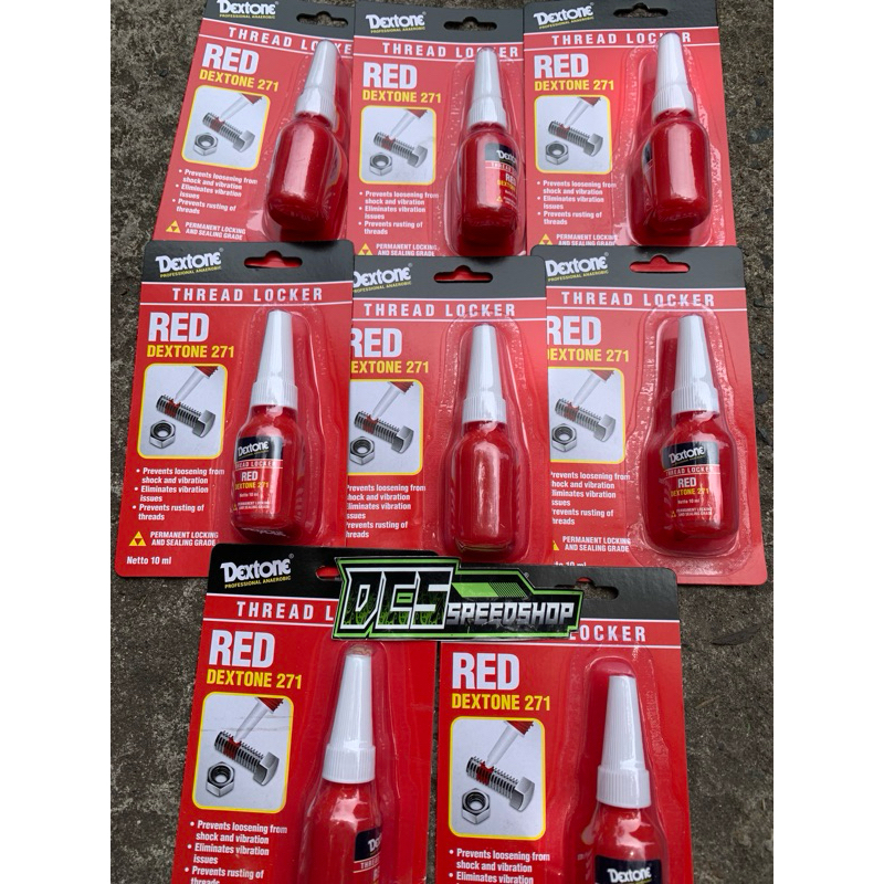 Jual Dextone Red Thread Locker 271 - Lem Baut Permanent Locking - 10 ml ...