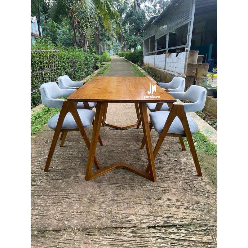 Jual DINNING SET MINIMALIS || MEJA MAKAN MURAH || KAYU JATI JEPARA || KURSI CAFE A | Shopee ...