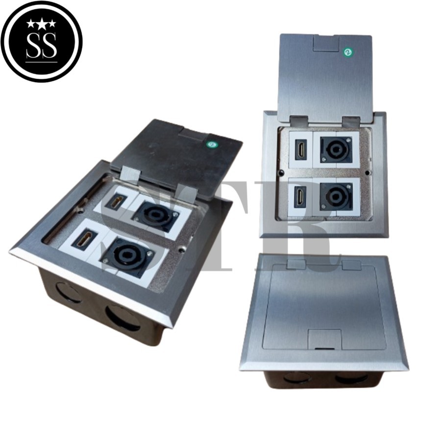 Jual Floor socket / Box soket 2 hdmi, 2 speakon 4 pin meja/lantai ...