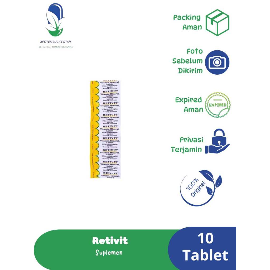 Jual RETIVIT PER STRIP ISI 10 TABLET ( VITAMIN MATA ) | Shopee Indonesia