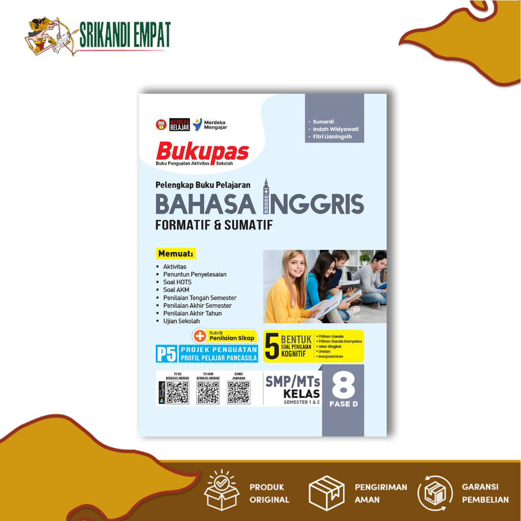 Jual Bukupas Bahasa Inggris SMP Kelas 8 Kurikulum Merdeka / Latihan Soal Formatif & Sumatif ...
