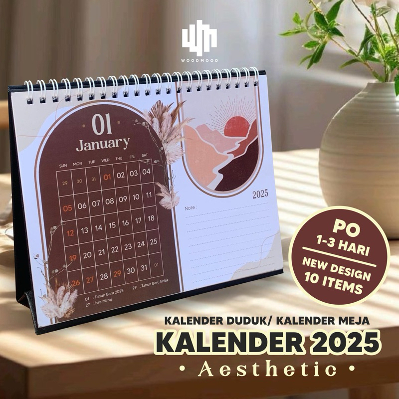 Jual Kalender Duduk 2025/ Kalender Aesthetic/ Kalender Kekinian ...