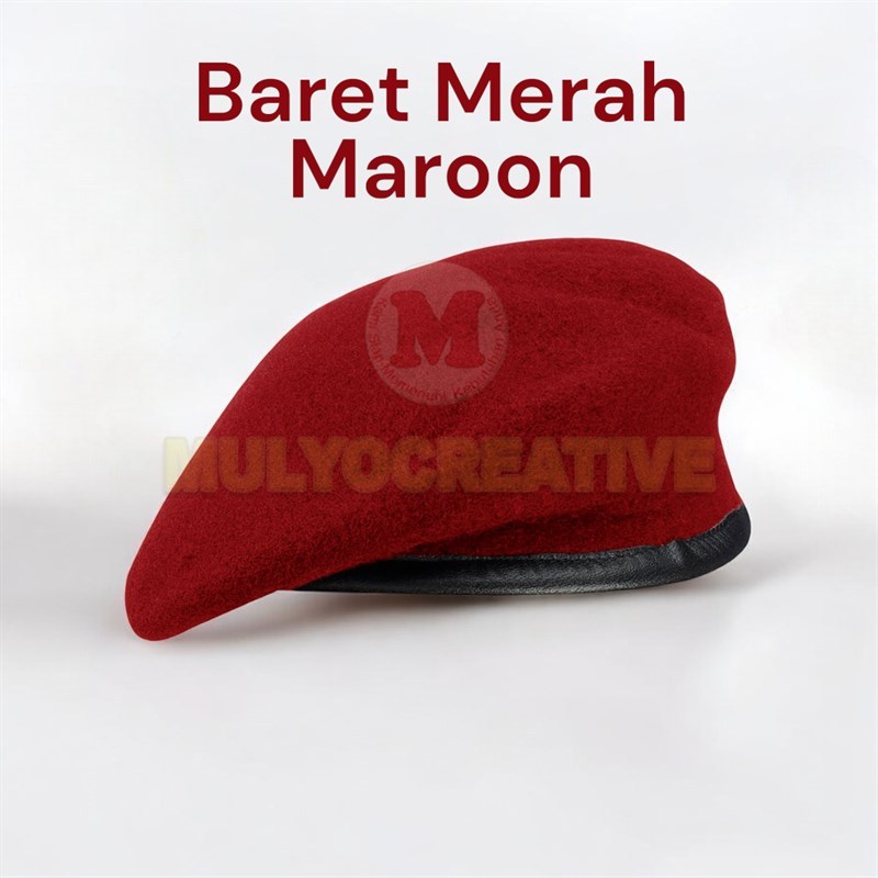 Jual Topi Baret Warna Merah Maroon Murah - Topi Militer Negara | Shopee ...