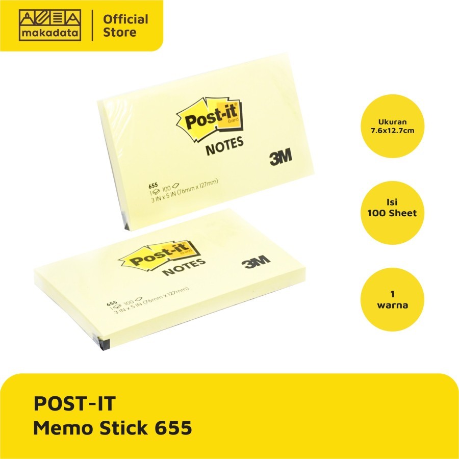 Jual NOTES | STICKY NOTE | POST IT 655 (1 WARNA) | Shopee Indonesia