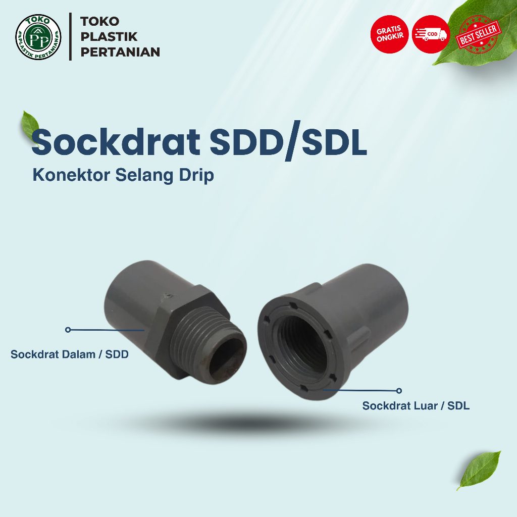 Jual Sockdrat SDD SDL Konektor Selang Drip Irigasi - Pipa 1/2 inch ...