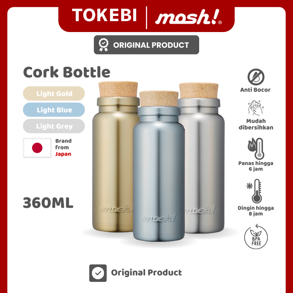 Jual Mosh Cork Bottle Botol Minum Termos Stainless 360ml | Shopee Indonesia