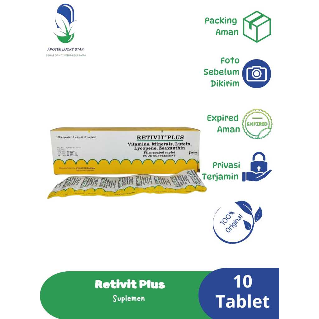 Jual Retivit Plus Strip 10 Kaplet Multivitamin & Minerals | Shopee ...