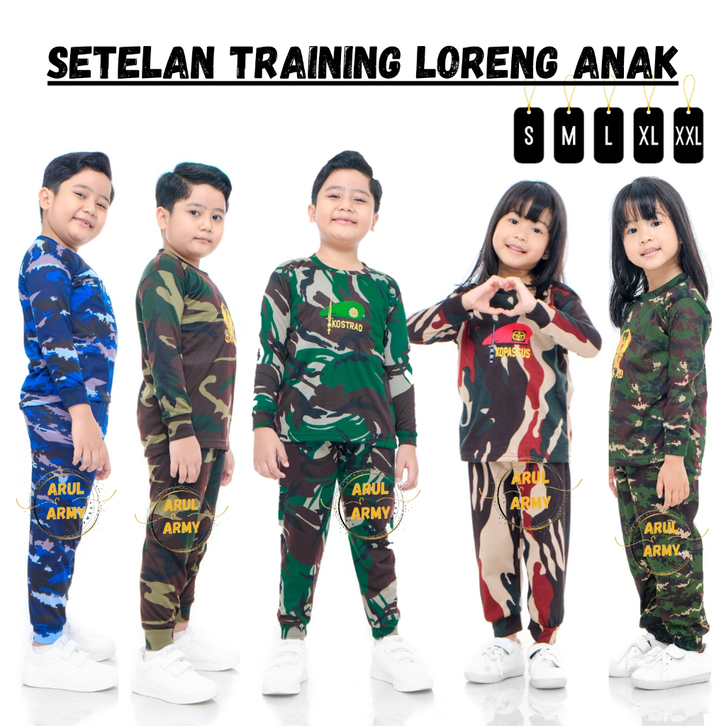 Jual COD !! BAJU KAOS SETELAN TRAINING LORENG ANAK TNI ANAK TENTARA ...