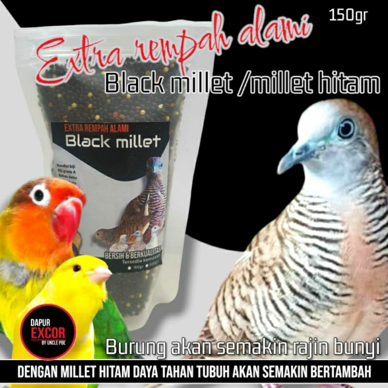 Jual millet hitam pendongkrak macet bunyi burung kenari perkutut ...