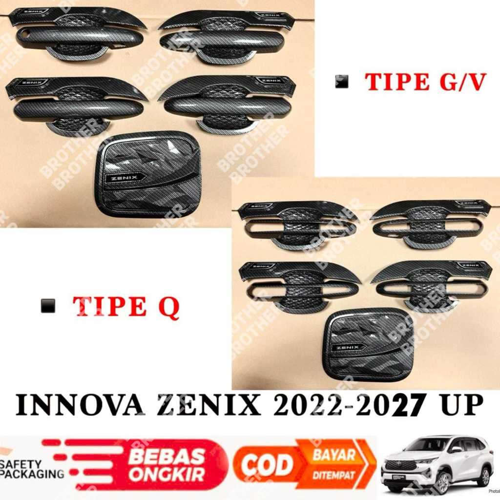 Jual Paket Outer Handle Tank Cover Innova Zenix 2022 2023 2024 2025 2026 2027 Carbon Glossy ...