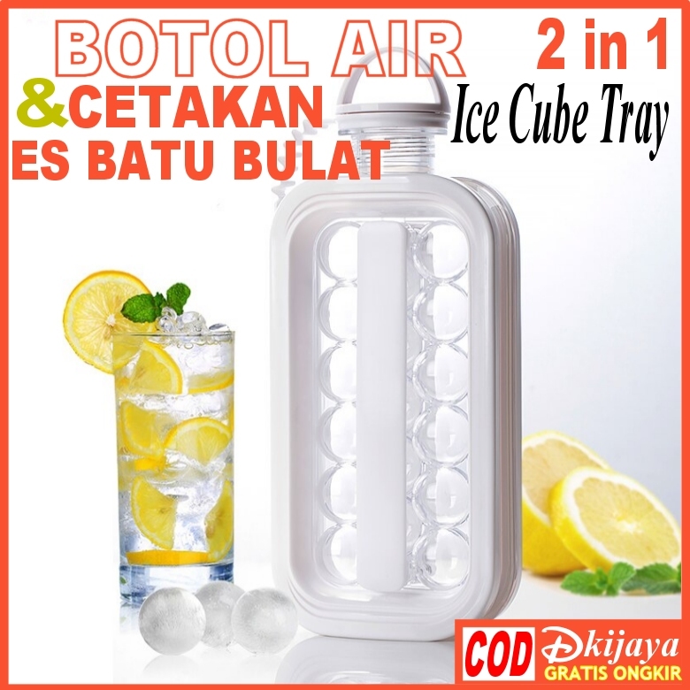 Jual ICE CUBE TRAY 2 in 1 Botol Air dan Cetakan Es Batu Bulat BOLA ICE ...