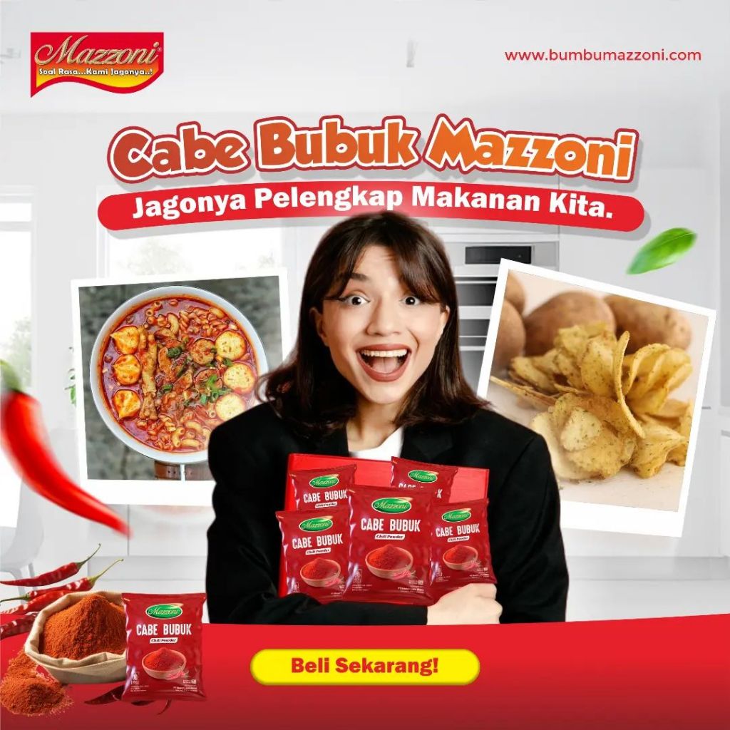 Jual Mazzoni Cabe Bubuk 25 Gram Formula baru (10 pcs) | Shopee Indonesia