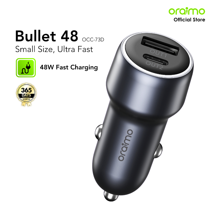 Jual oraimo Dual USB Port Charger Mobil Car Data Iphone Lightning Cable ...
