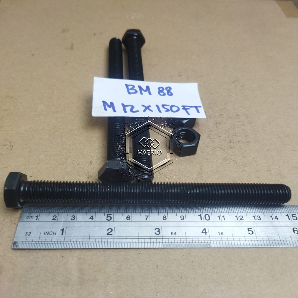 Jual BAUT MUR BAJA M12 X 150 FULL DRAT PANJANG 15CM KUNCI 19 15 CM BAUD ...