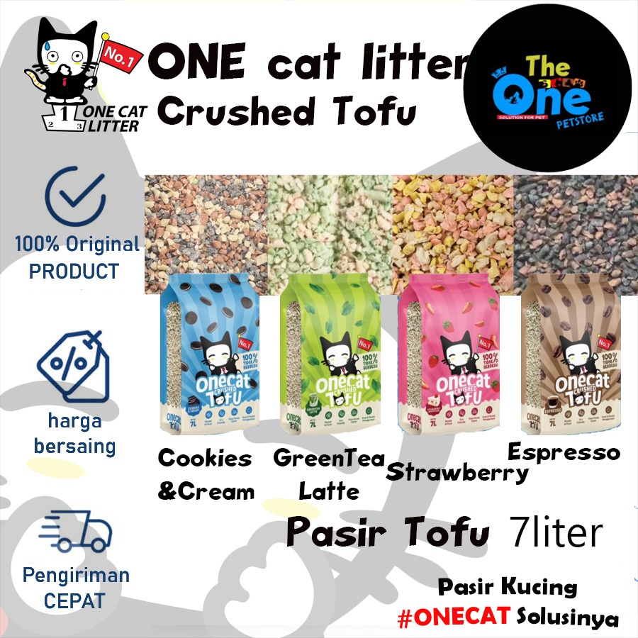 Jual Pasir Kucing One Cat Crushed Tofu Soya Cat Litter 7 lt Pasir ...