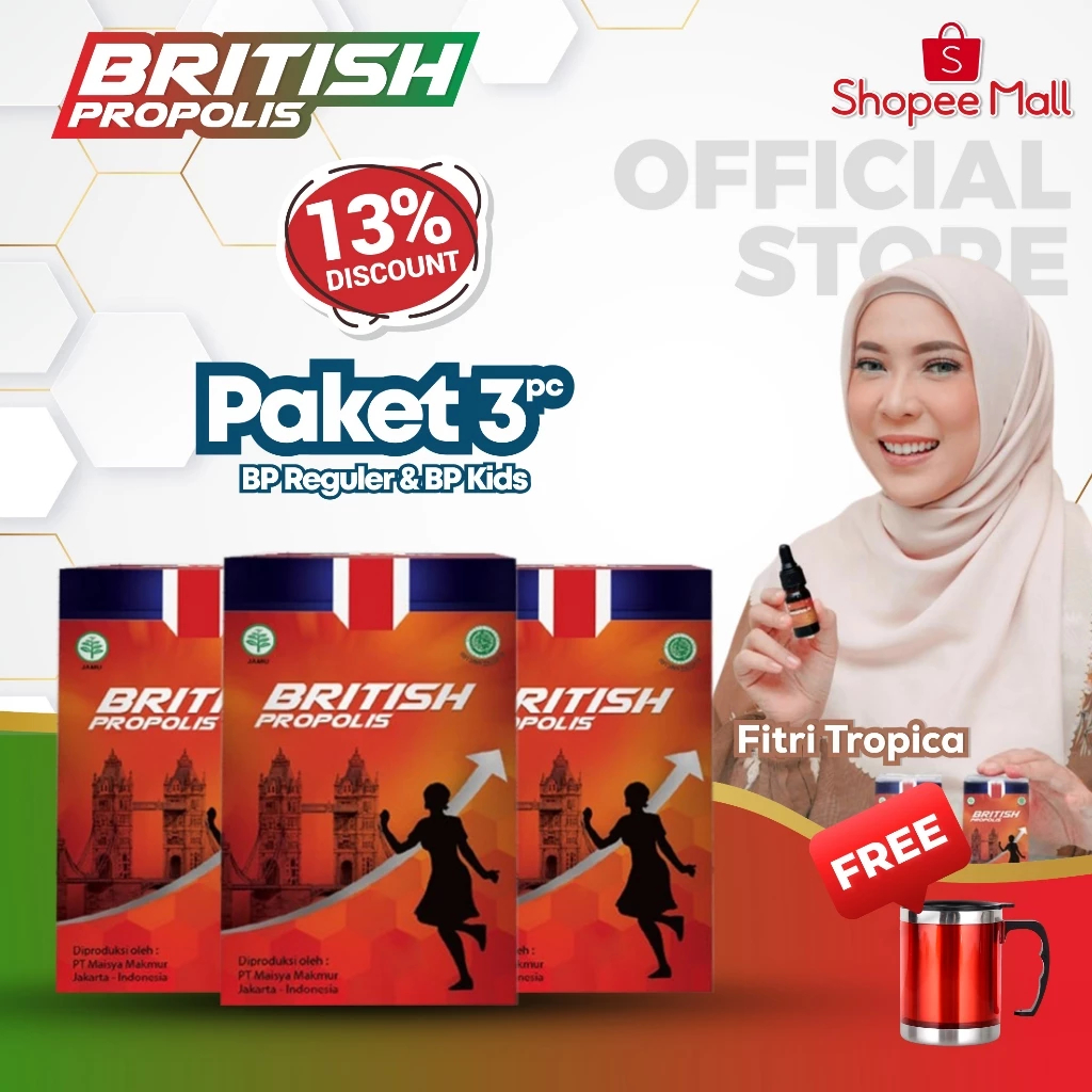 Jual British Propolis 100% Original - Paket 3 botol Lebih Hemat untuk ...