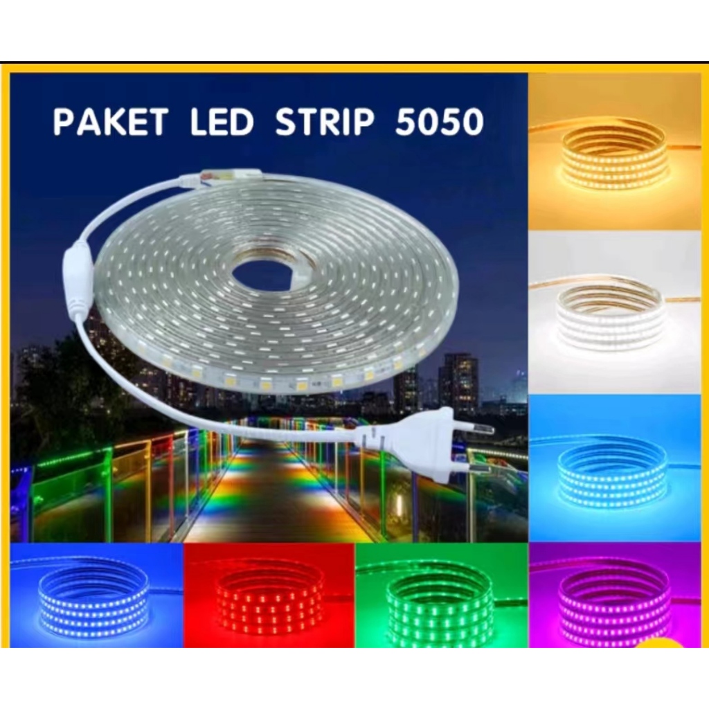 Jual Paket Lampu LED Strip 220V Lengkap Tinggal Colok | Shopee Indonesia