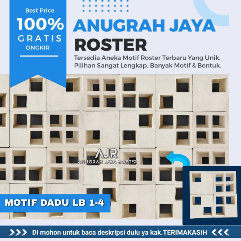 Jual Roster Motif DADU Lengkap | Roster Loster Beton Minimalis ...