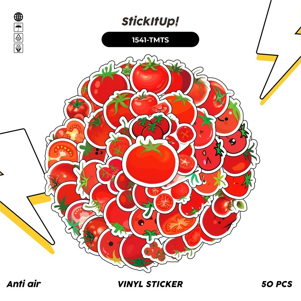 Jual COD 100 Pcs Stiker Pack Tomato / Buah Tomat Lucu Aesthetic Vynil ...