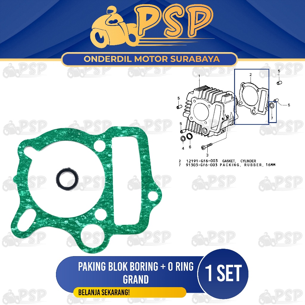 Jual Paking Blok Boring Bawah Grand Set O Ring - Packing Peking Gasket Cylinder Silinder Block ...