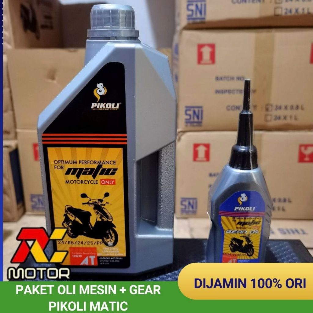 Jual PAKET OLI PIKOLI MATIC 1 Liter 800 ml+ GEAR PIKOLI 120 ML SAE 10W ...