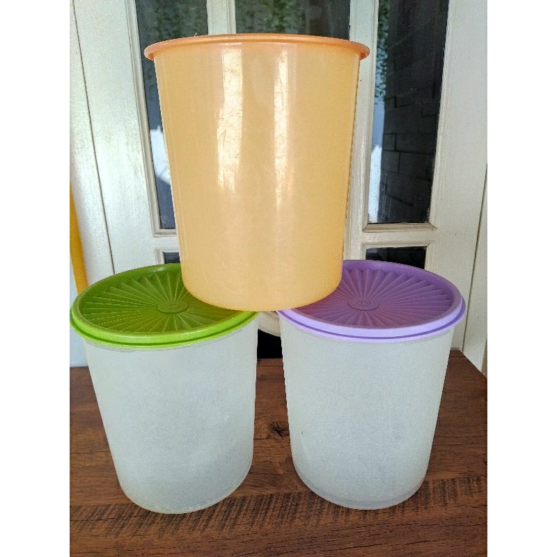 Jual toples deco canister 3 liter tupperware second preloved | Shopee ...