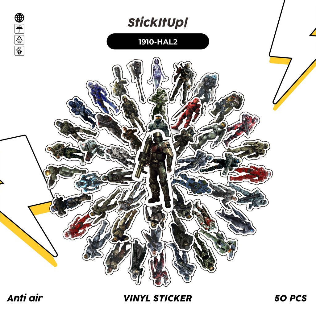 Jual COD 50 Pcs Stiker Pack GAME SERIES HALO CHAR MIX 02 Lucu Aesthetic ...