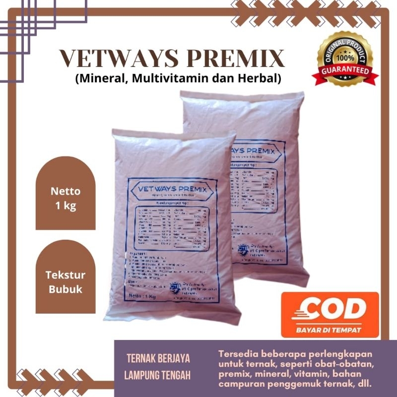 Jual VETWAYS PREMIX 1 kg - Suplemen tambahan pakan ternak untuk ...